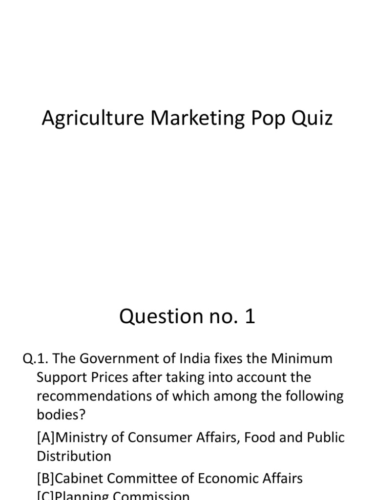Quiz Ag Marketing | PDF | Agriculture | Food And Drink