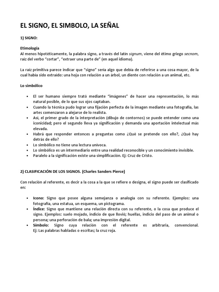 Signos, Símbolos y Señales: Clasificación | PDF | Escritura | Los símbolos