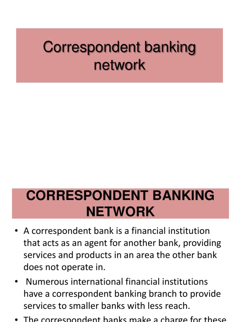 Correspondent Banking | PDF