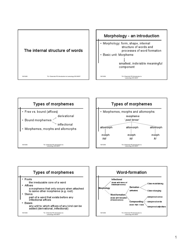 Morphology PDF | PDF | Morphology (Linguistics) | Word