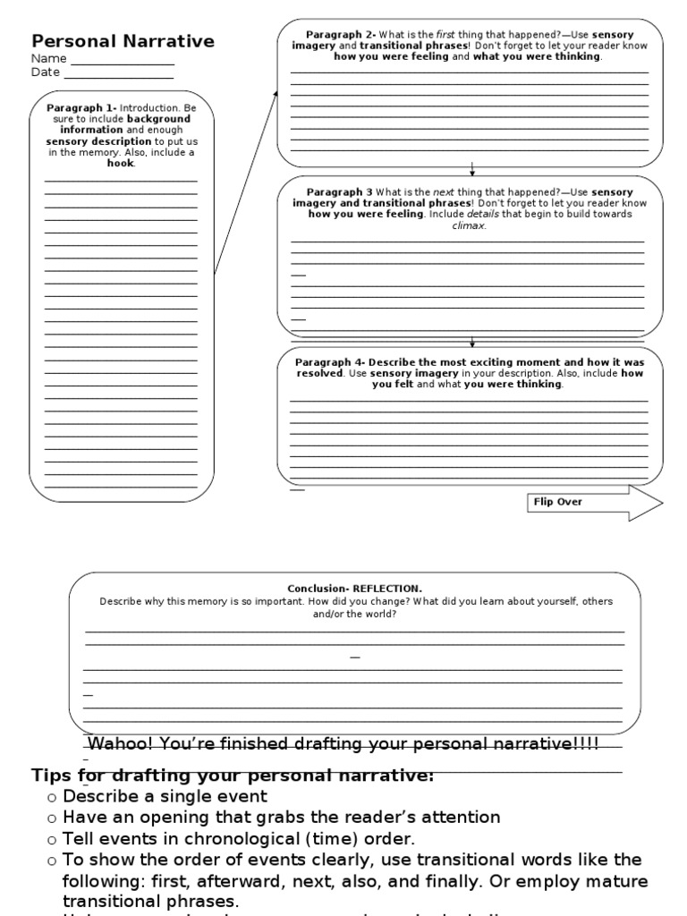 Personal Narrative Writing Guide | PDF | Business | Finance & Money ...