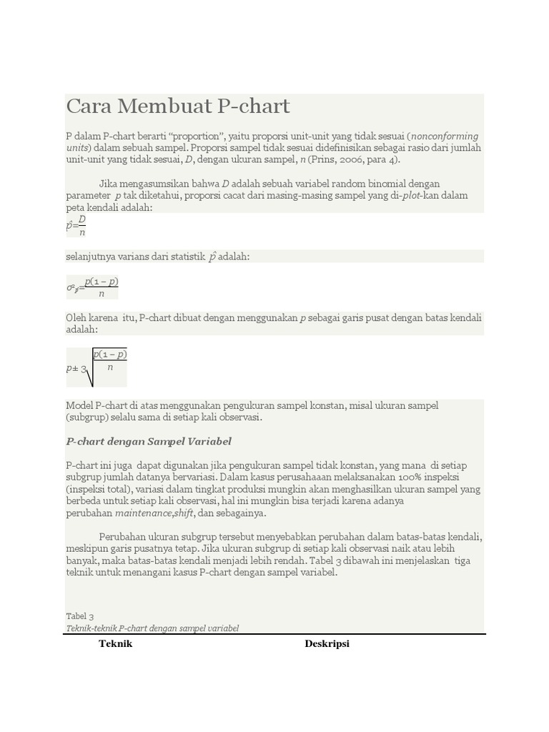 Cara Membuat P Chart | PDF