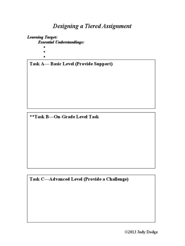 Designing A Tiered Assignment | PDF