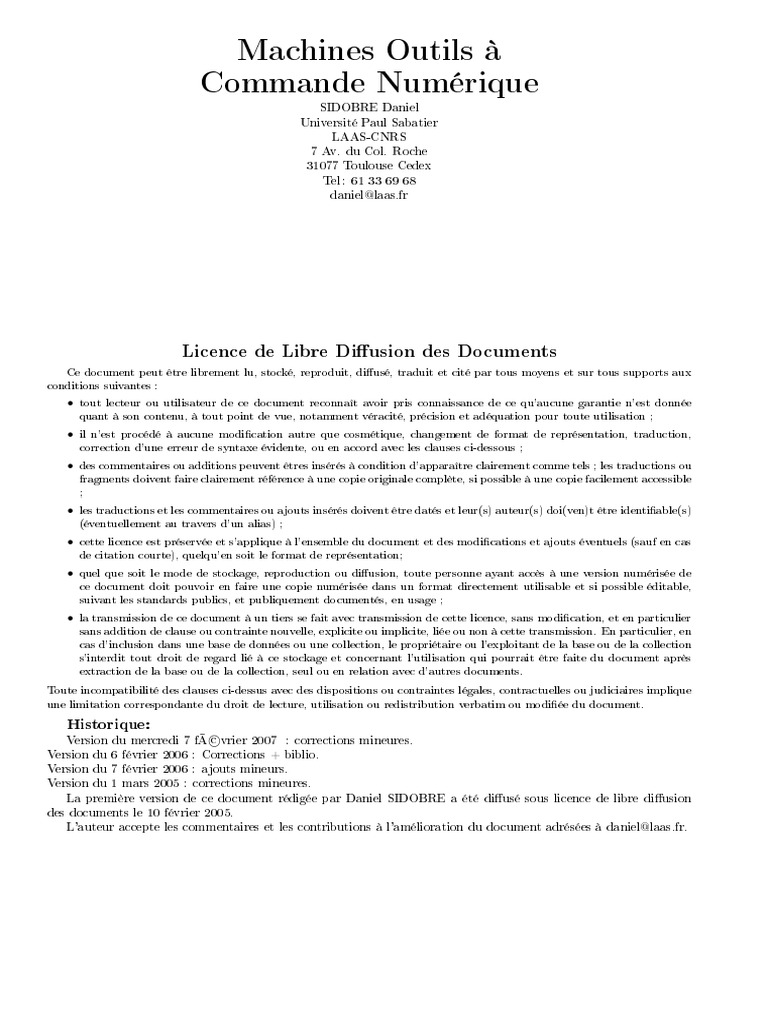 Machine Outil A Commande Numerique PDF | PDF | Langage de programmation | Usinage