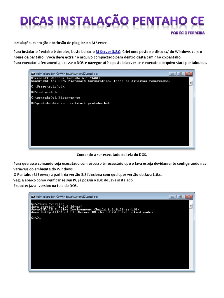Tutorial Instalação Ctools Pentaho Windows. | PDF | Rede mundial de ...