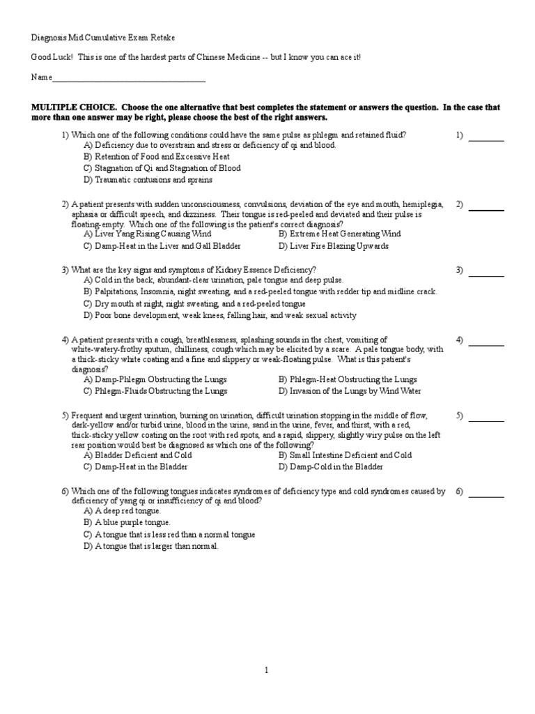 TCM Diagnosis | Download Free PDF | Traditional Chinese Medicine | Pulse