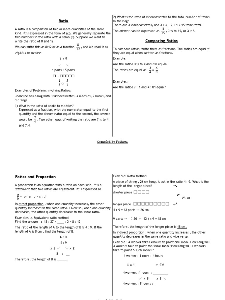All About Ratio | PDF | Ratio | Fraction (Mathematics)