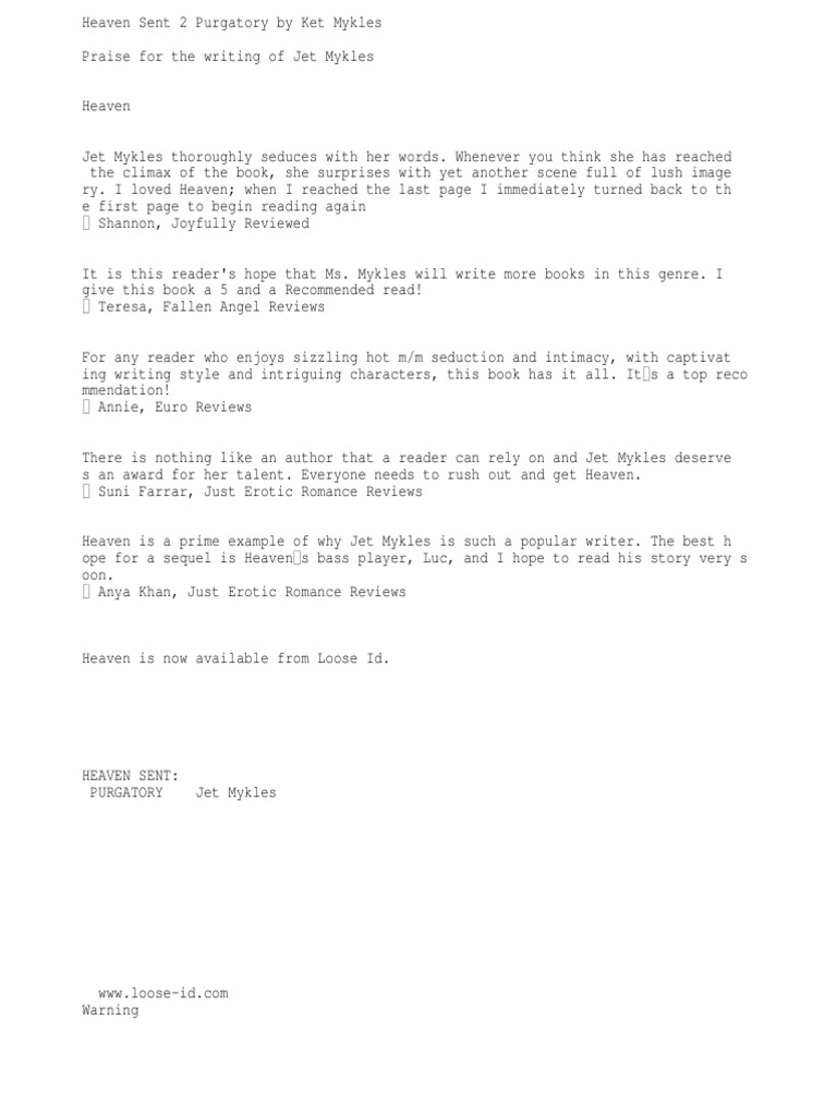 Jet Mykles-Heaven Sent 2-Heaven Sent | PDF | General Fiction