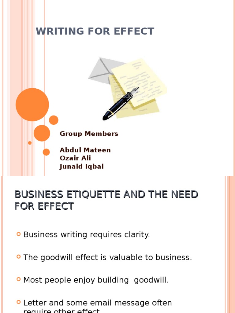 Writing For Effect | PDF | Word | Psychological Concepts