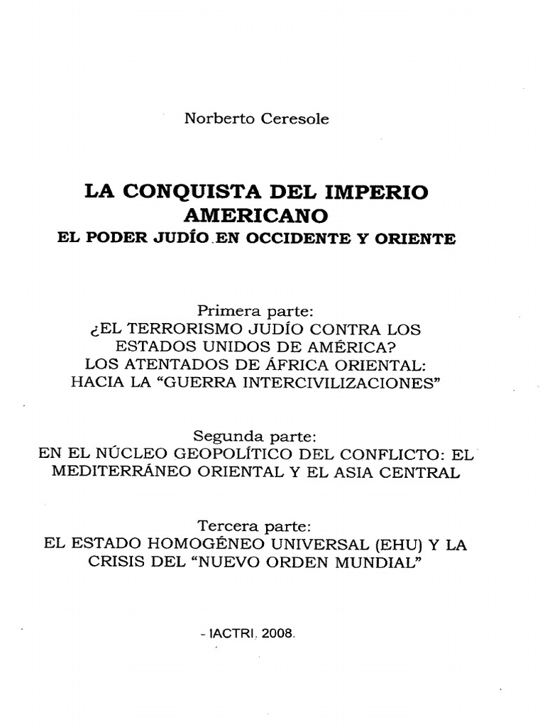 La Conquista Del Imperio Americano Por Norberto Ceresole | PDF