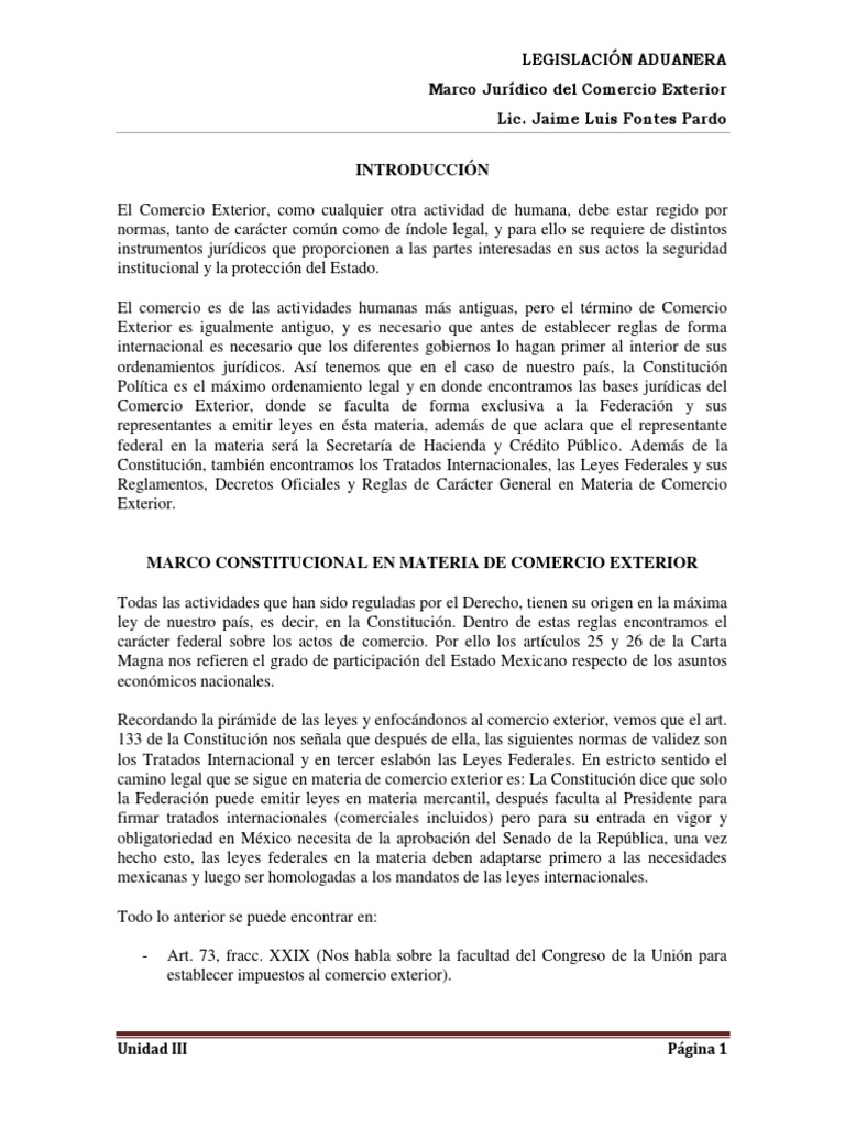 1 Marco Constitucional | PDF | El comercio internacional | Federación