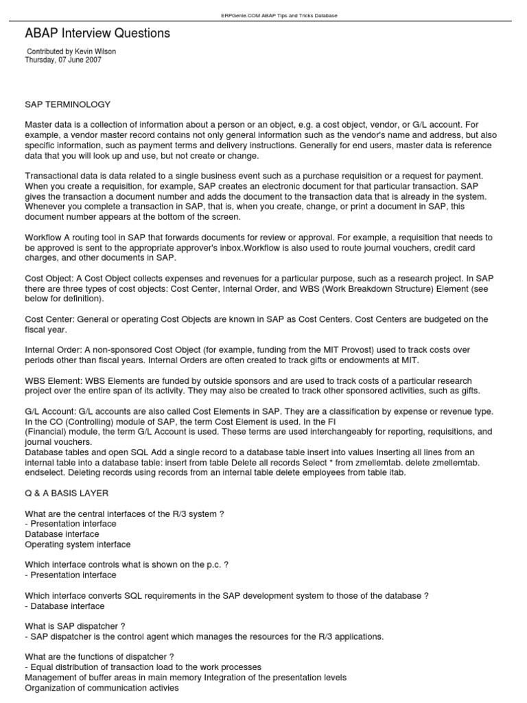 Abap Tips And Tricks Database Pdf Parameter Computer Programming