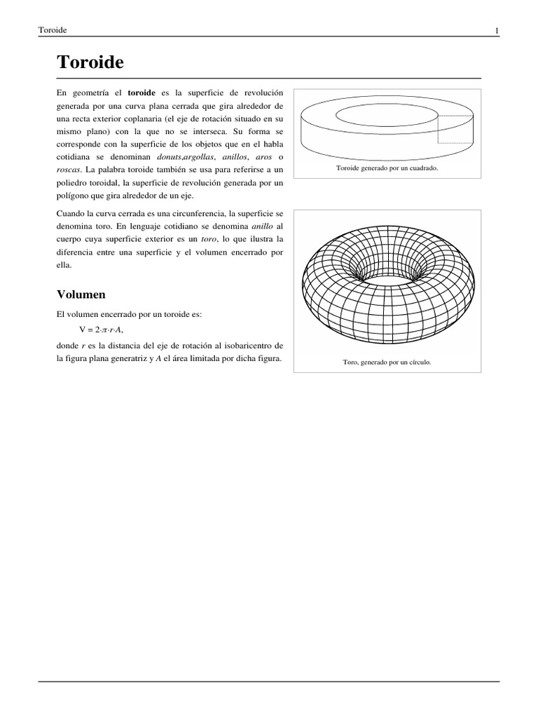 Geometría del Toroide y su Volumen | PDF | Colector | Topología