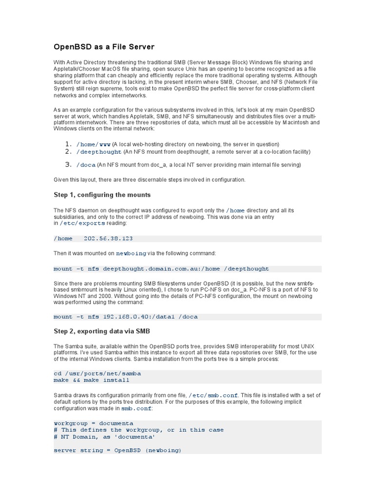OpenBSD As A File Server | PDF | Utility Software | Data Transmission