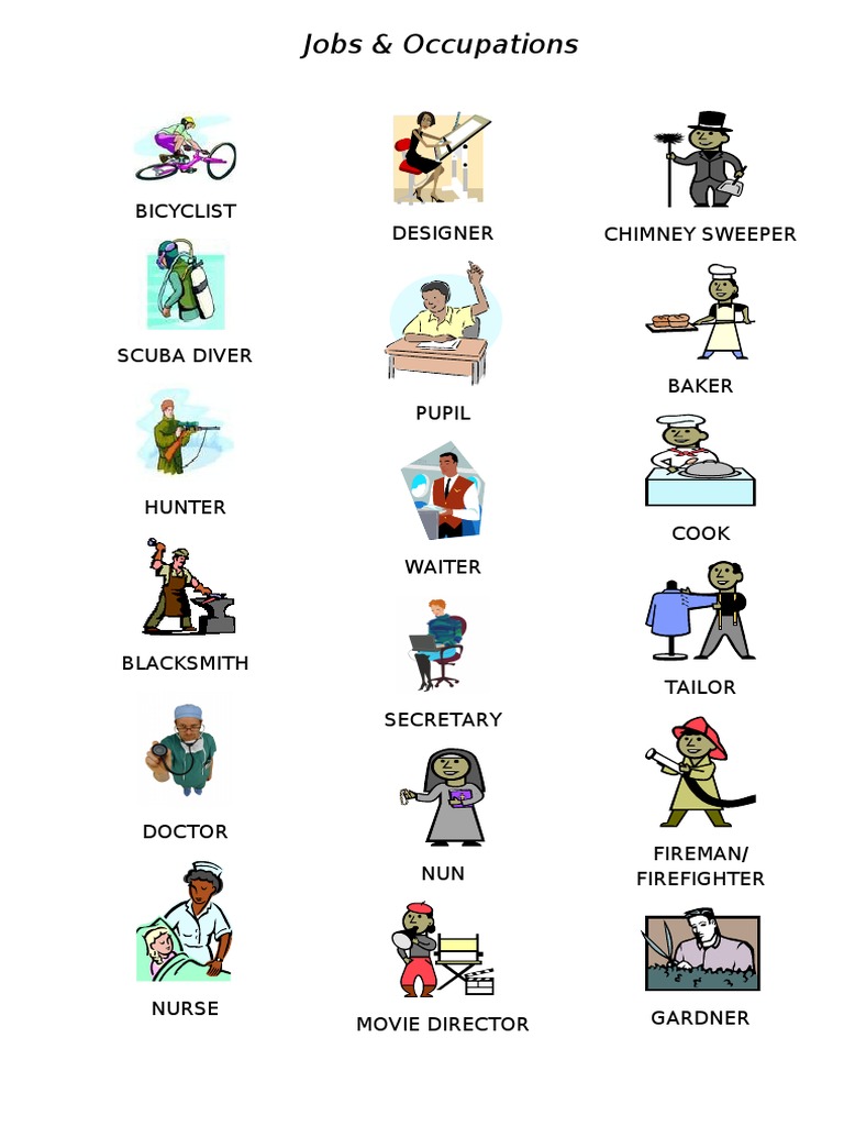 Jobs & Occupations: Bicyclist Designer Chimney Sweeper | PDF | Service ...