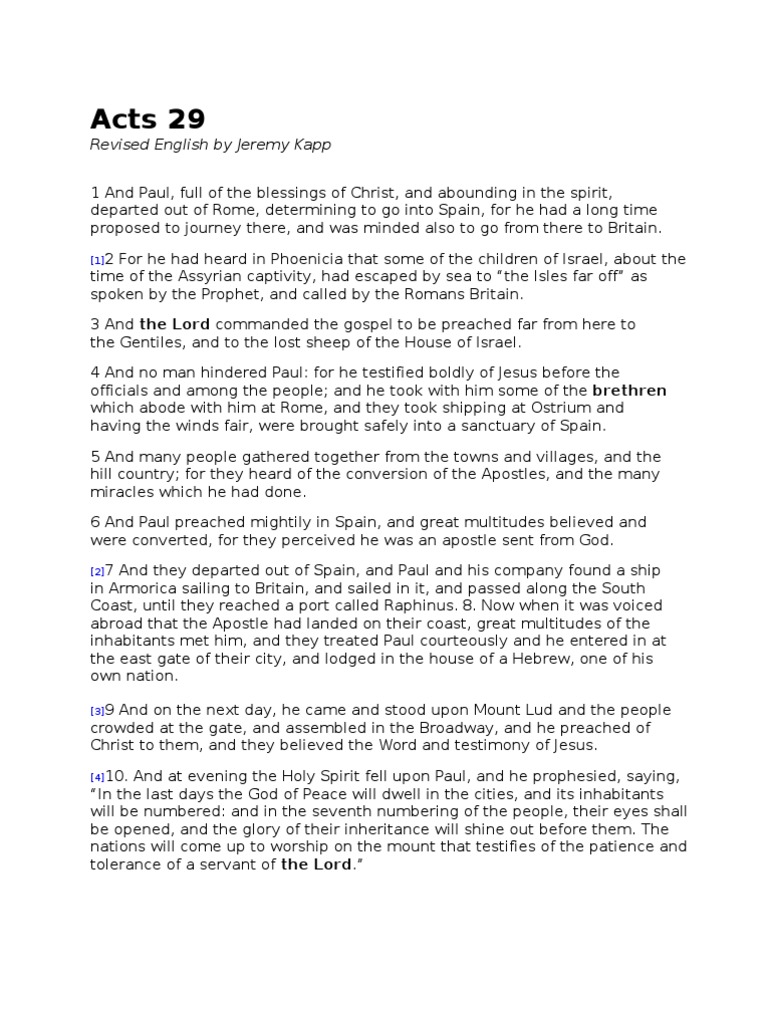 Acts 29 - The Lost Chapter of Acts | Acts Of The Apostles | Paul The Apostle