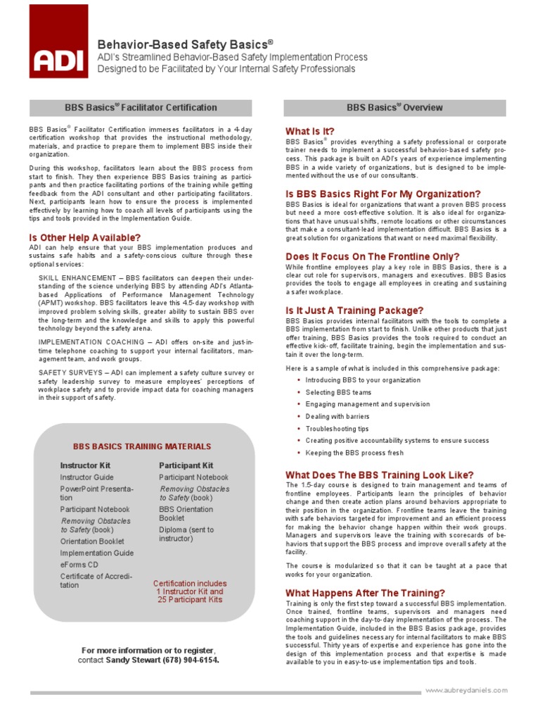 BBS-Basics-Overview.pdf | Facilitator | Psychological Concepts