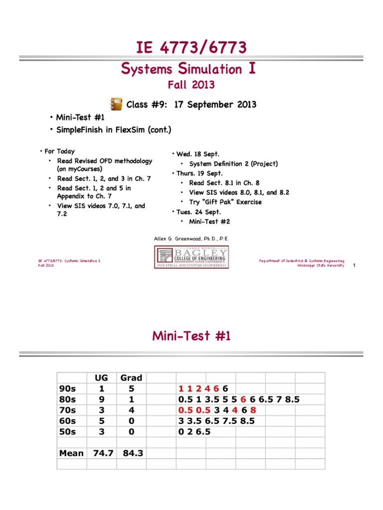 Systems Simulation I Course Overview | PDF | Systems Engineering ...