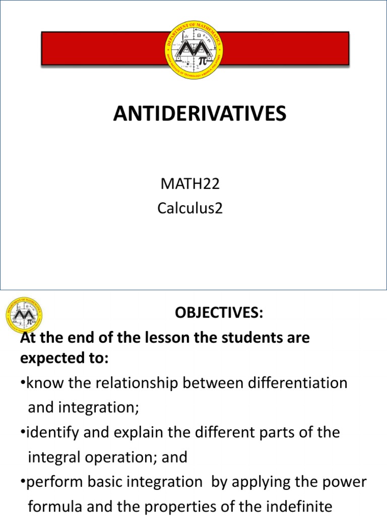 Understanding Antiderivatives in Calculus | PDF | Integral | Area