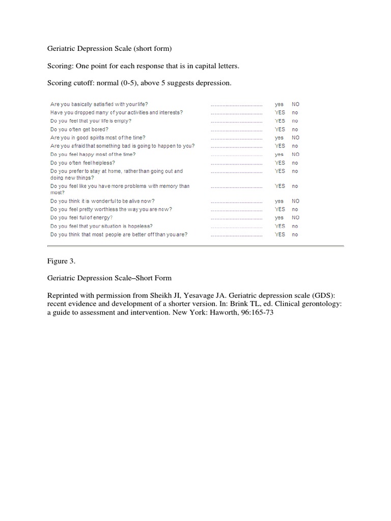 Geriatric Depression Scale | PDF