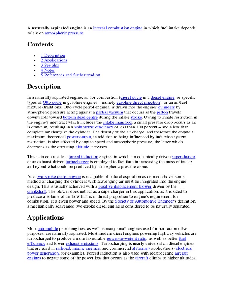 Understanding Naturally Aspirated Engines | PDF | Internal Combustion ...