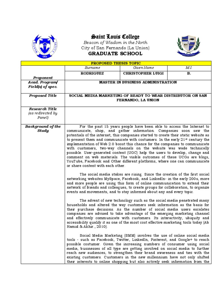 Thesis Capsule | PDF | Social Media Marketing | Social Media