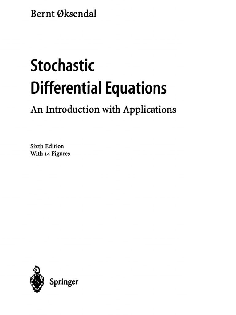 Oksendal - Stochastic Differential Equations | PDF