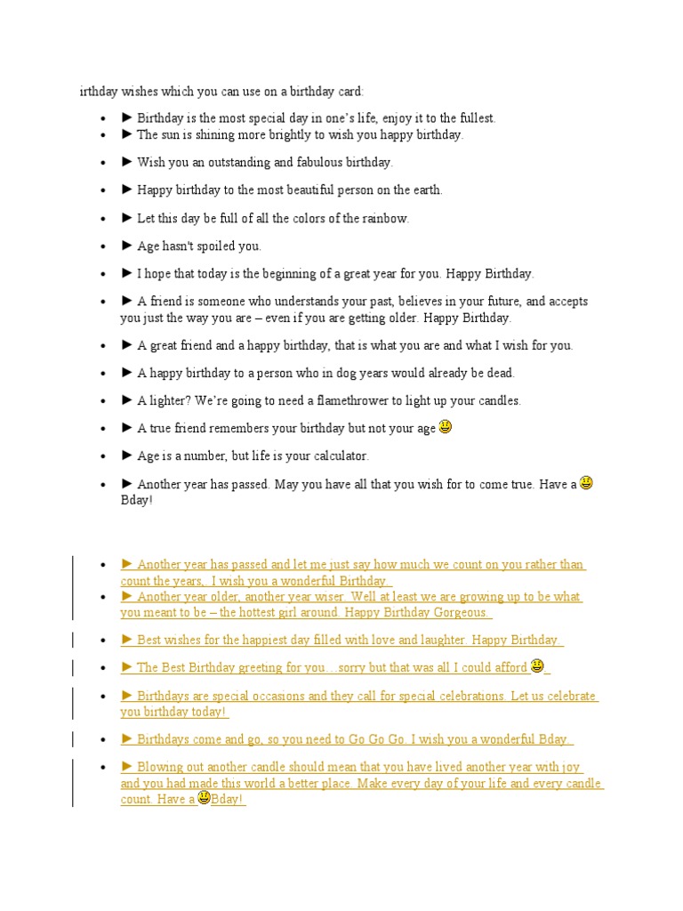 Birthday Wishes | PDF | Birthdays