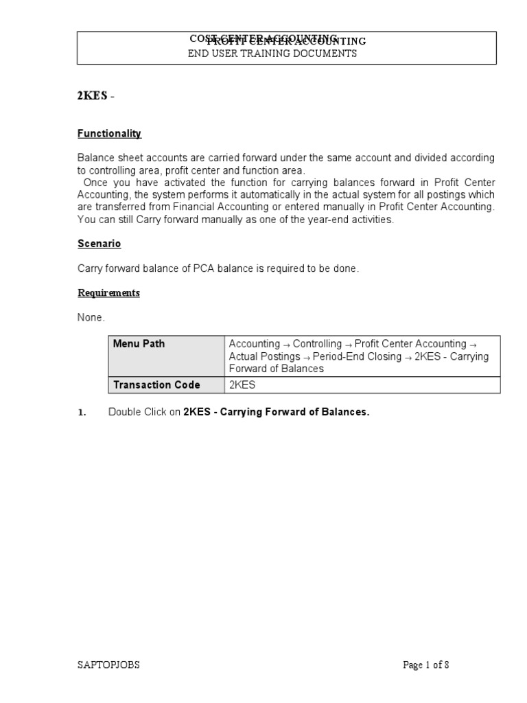 Carry Forward Balances in PCA | PDF | Financial Accounting | Accounting