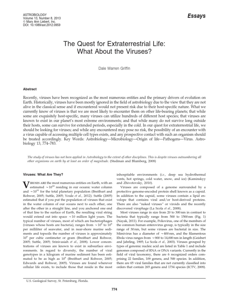 The Quest For Extraterrestrial Life What About The Viruses | PDF ...