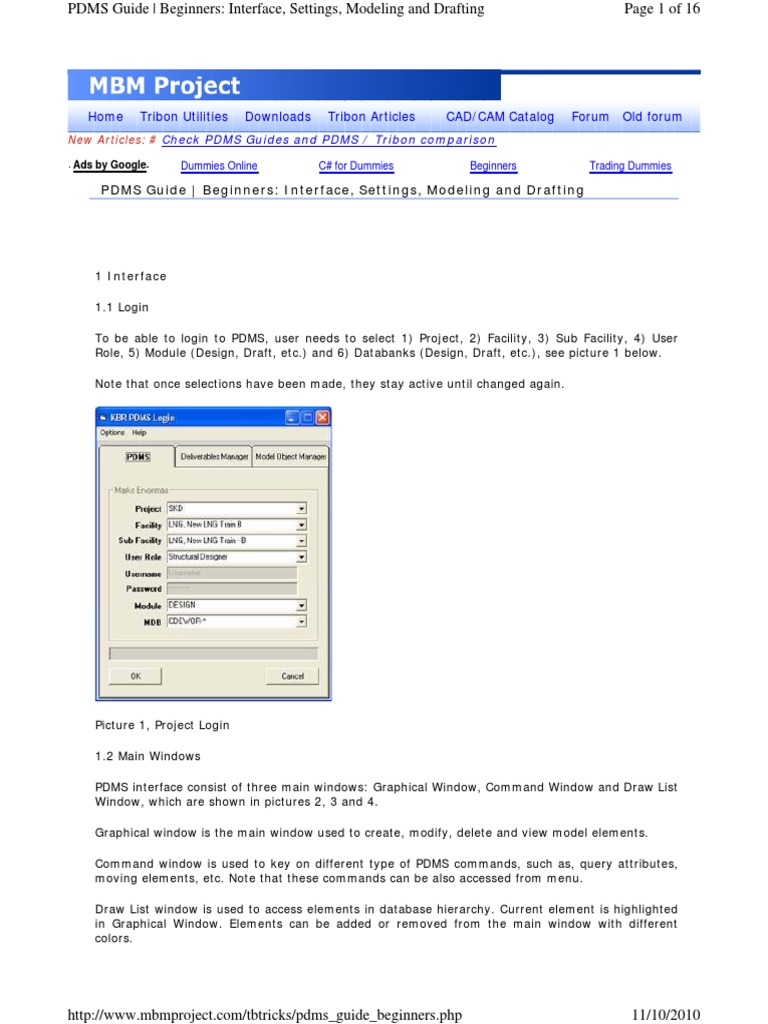 Pdms Guide Beginners Pdf Technical Drawing Graphical User Interfaces Free 30 Day Trial