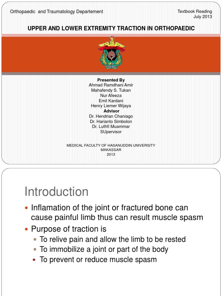 Upper And Lower Extremity Traction In Orthopaedic
