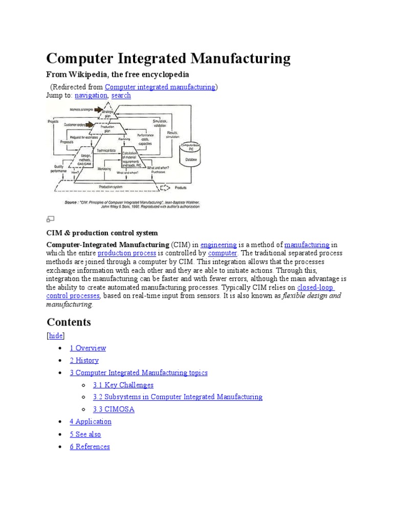 Computer Integrated Manufacturing | PDF | Systems Engineering | Systems ...