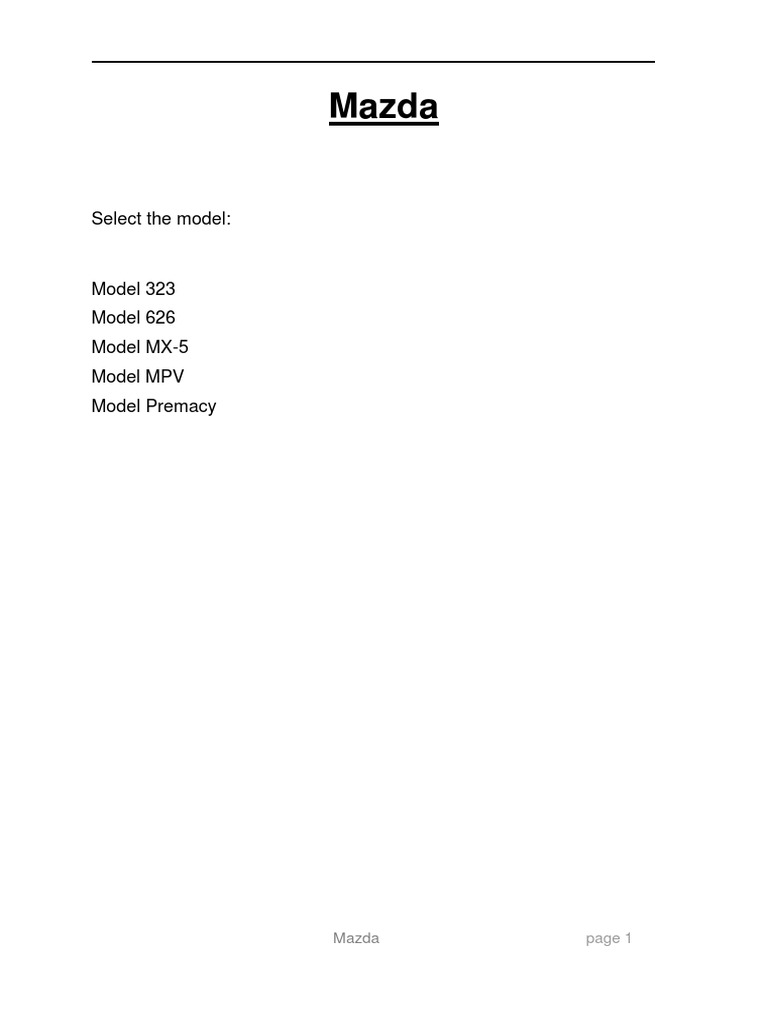 Mazda PDF | PDF