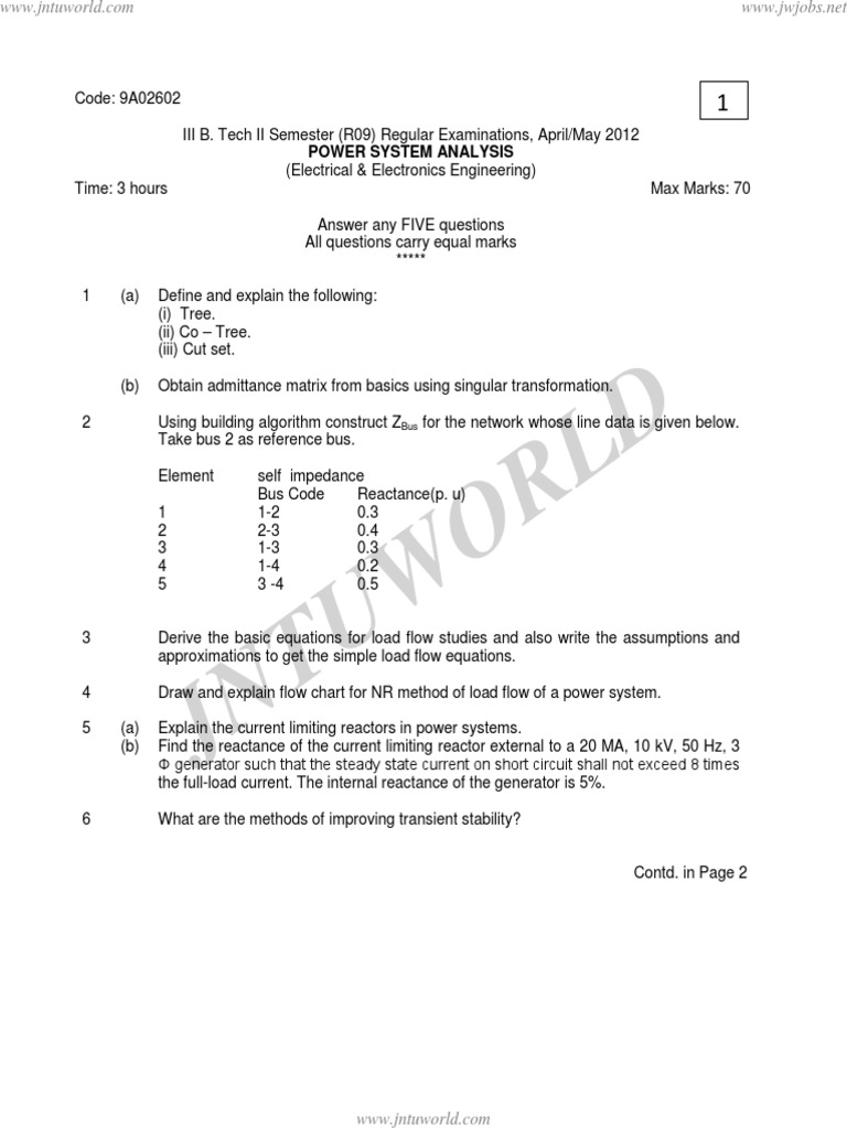 Power System Analysis | PDF | Electric Power System | Electrical ...