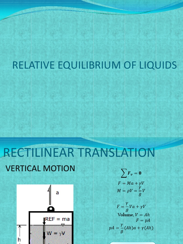 Relative Equilibrium of Liquids | PDF | Rotation Around A Fixed Axis ...