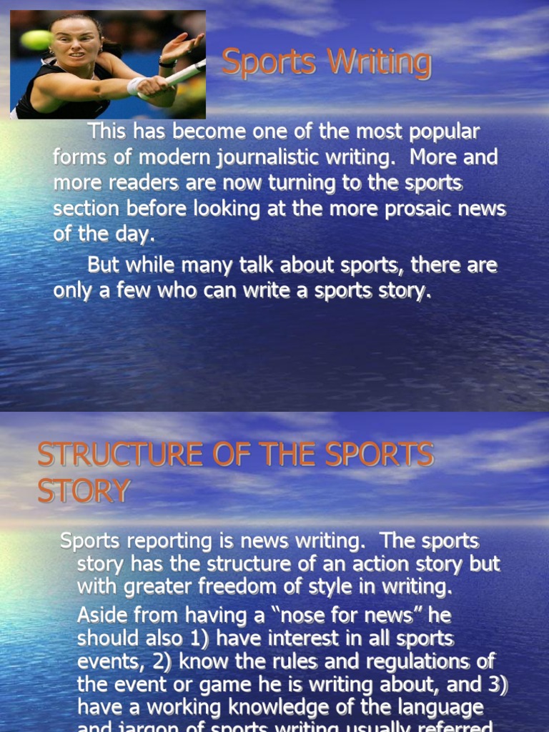 Journ Training-Sports News Writing | PDF | Softball | Leisure
