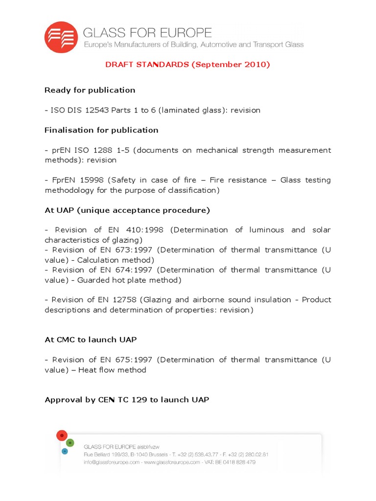 Glass Standards (Draft) PDF | PDF | Glasses | International ...