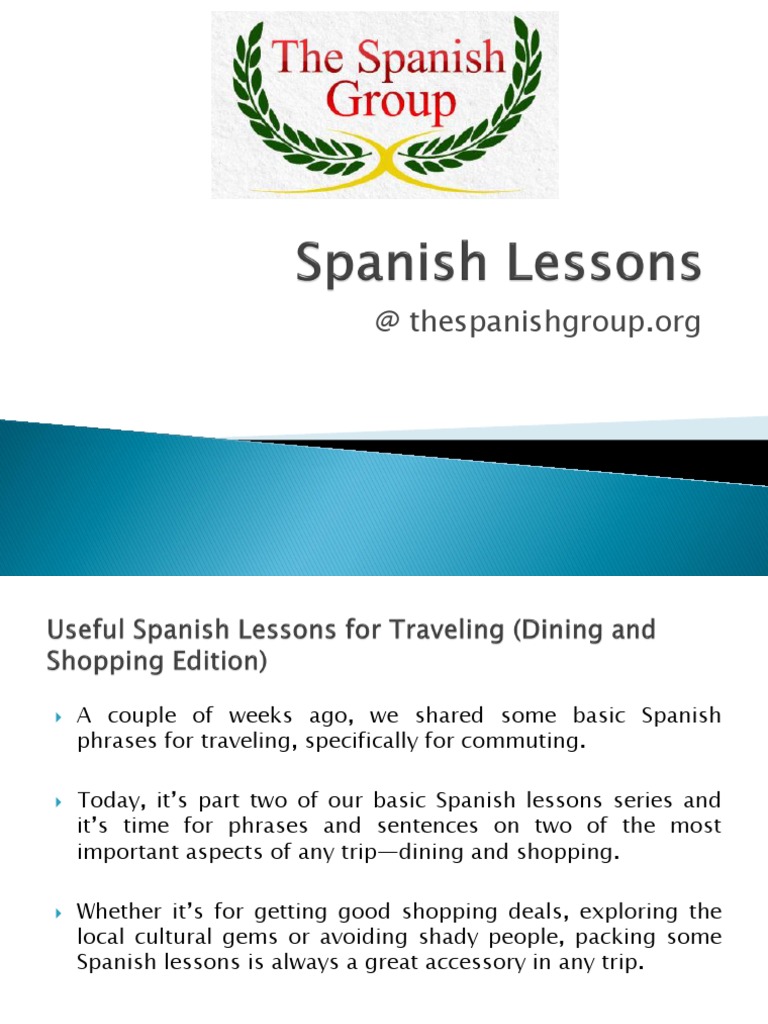 Spanish Lessons @ | PDF | Human Communication | Cognition