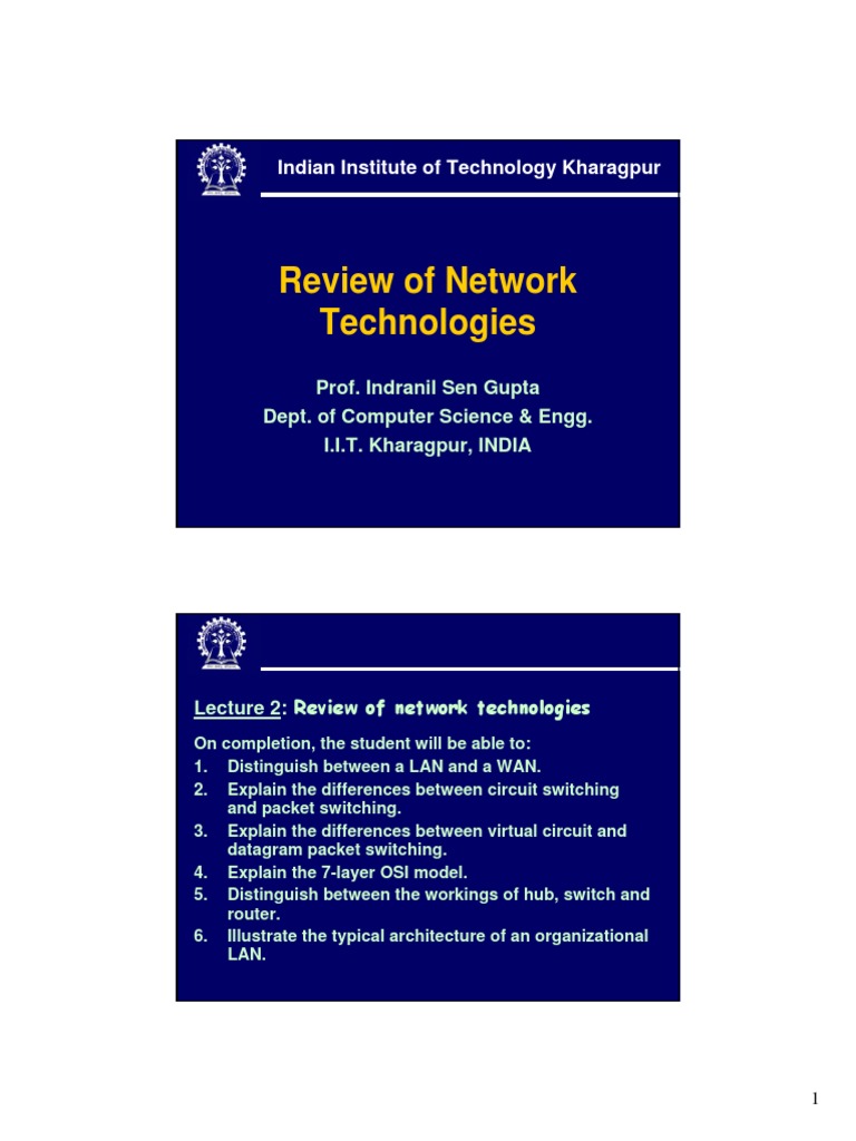 Review of Network Technologies: Indian Institute of Technology ...