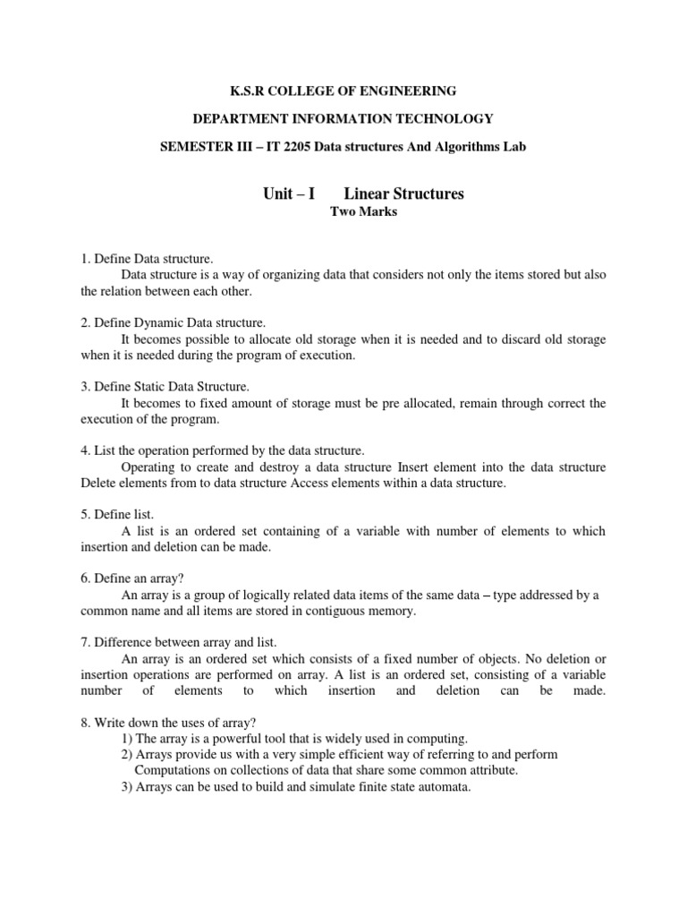 Ksrc Engineering Data Structures Lab Pdf Queue Abstract Data Type Vertex Graph Theory