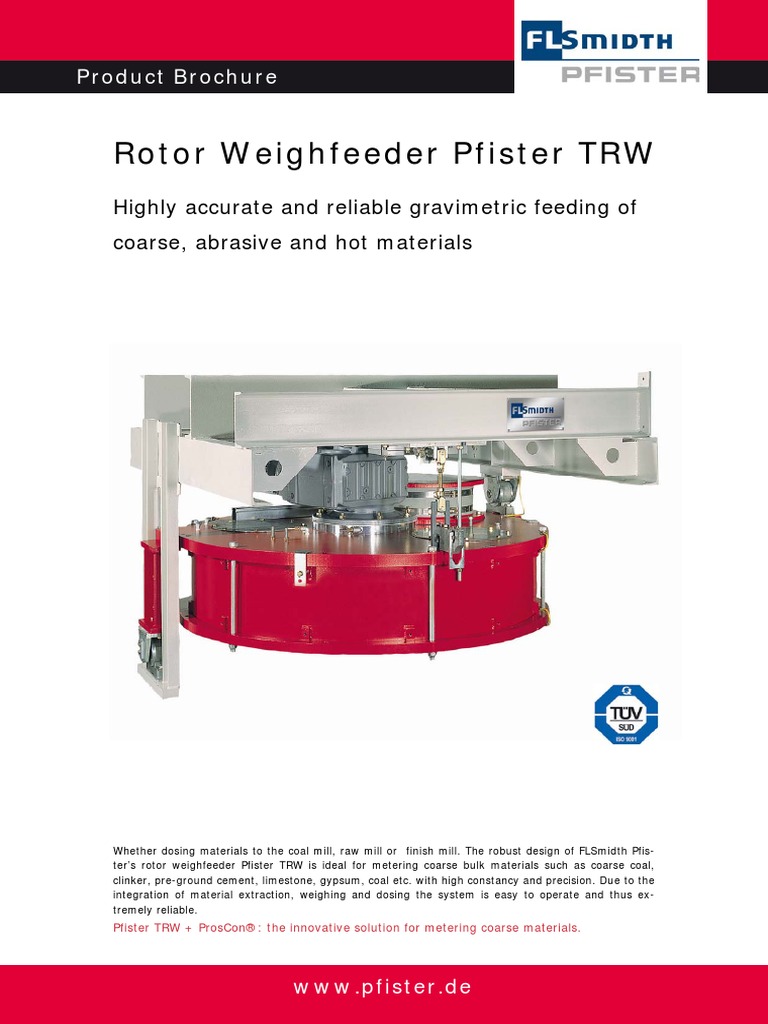 Rotor Weighfeeder Pfister TRW: Highly Accurate and Reliable Gravimetric ...