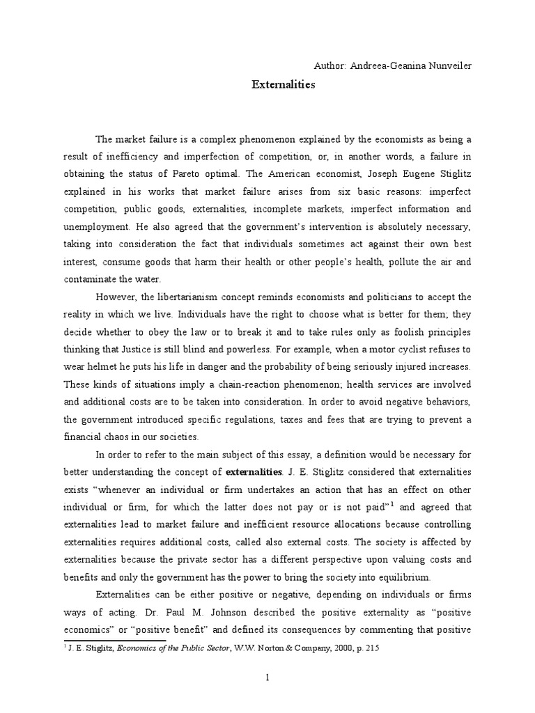 Understanding Externalities: Types & Impact | PDF | Externality ...