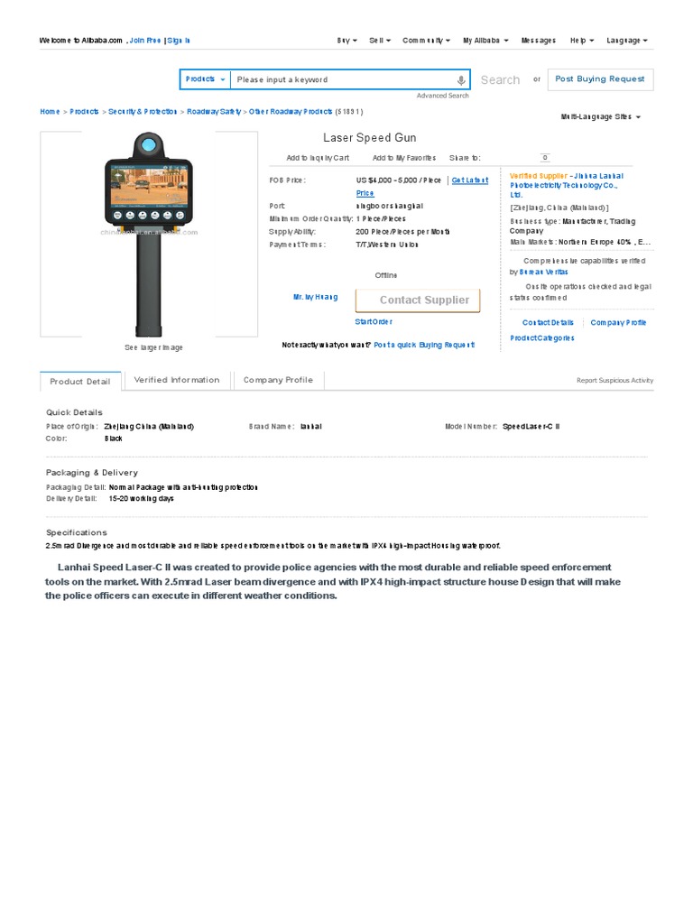 Laser Speed Gun - Buy Laser Speed Gun, Laser Speed Guns, Speedlaser ...