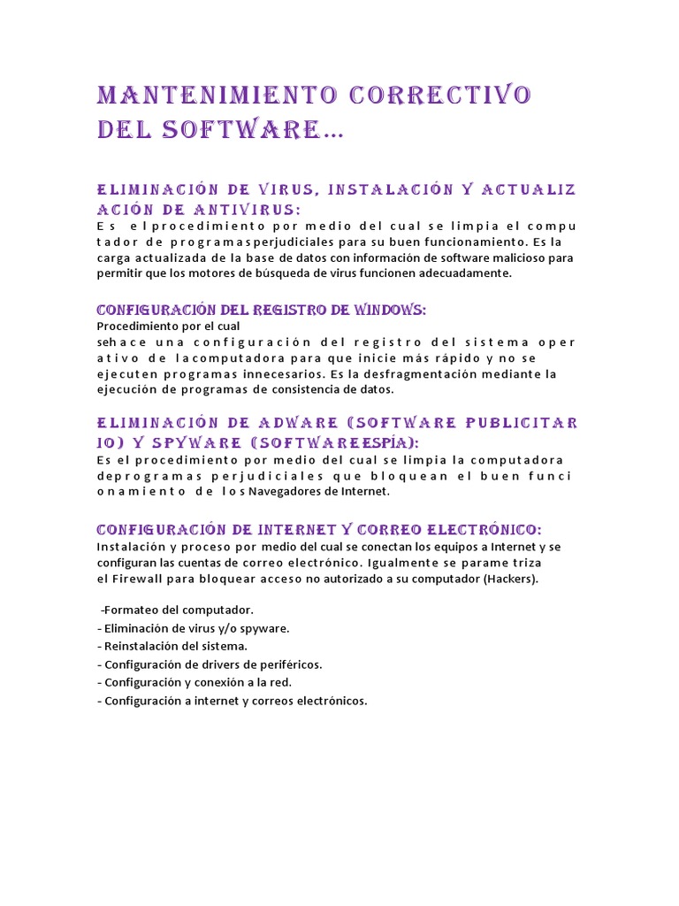 Mantenimiento Correctivo Del Software | PDF