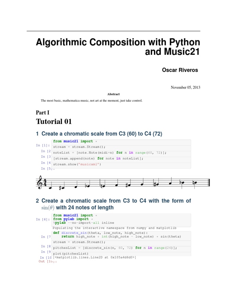 Algorithmic Composition With Python and Music21 - Tutorial 01 | PDF ...