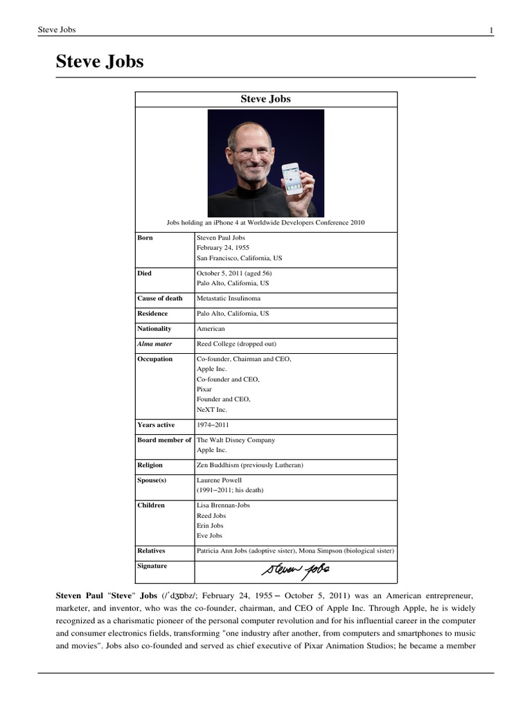 Steve Jobs PDF | PDF | Steve Jobs | Pixar