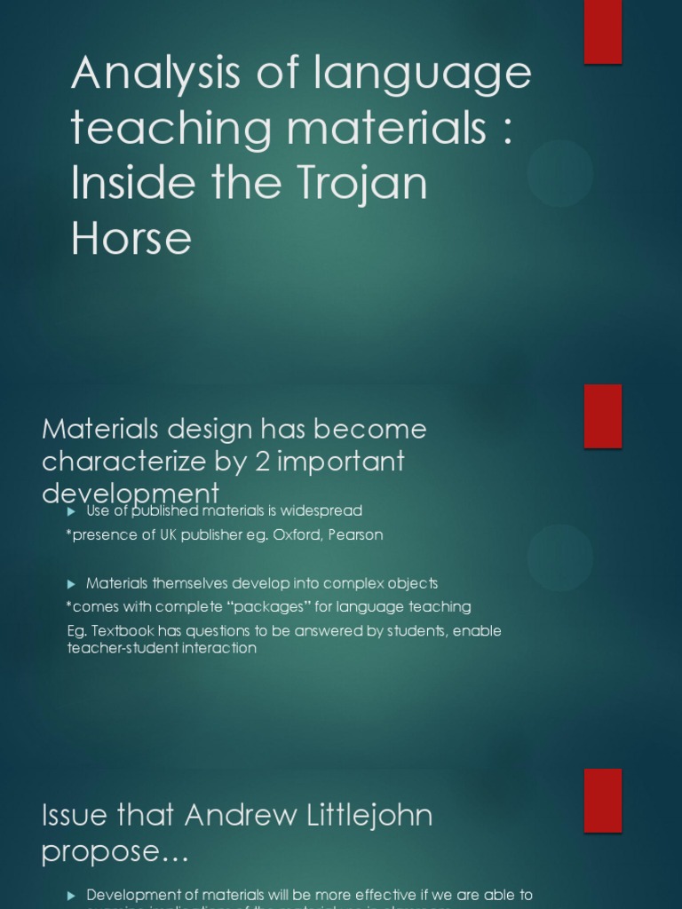 Analysis of Language Teaching Materials | PDF