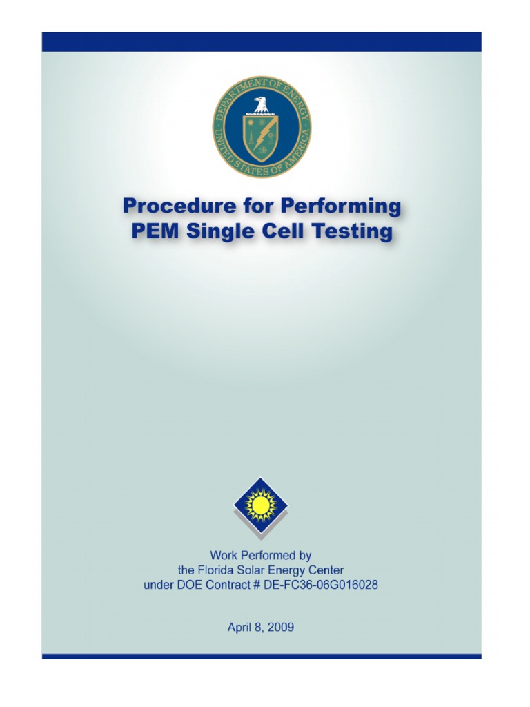 Procedures For Performing PEM Single Cell Testing | PDF | Proton ...