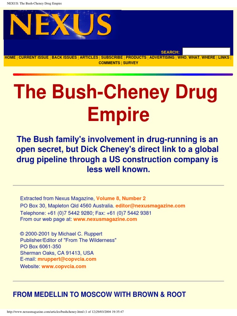 NEXUS - The Bush-Cheney Drug Empire | PDF | Kbr (Company) | Dick Cheney